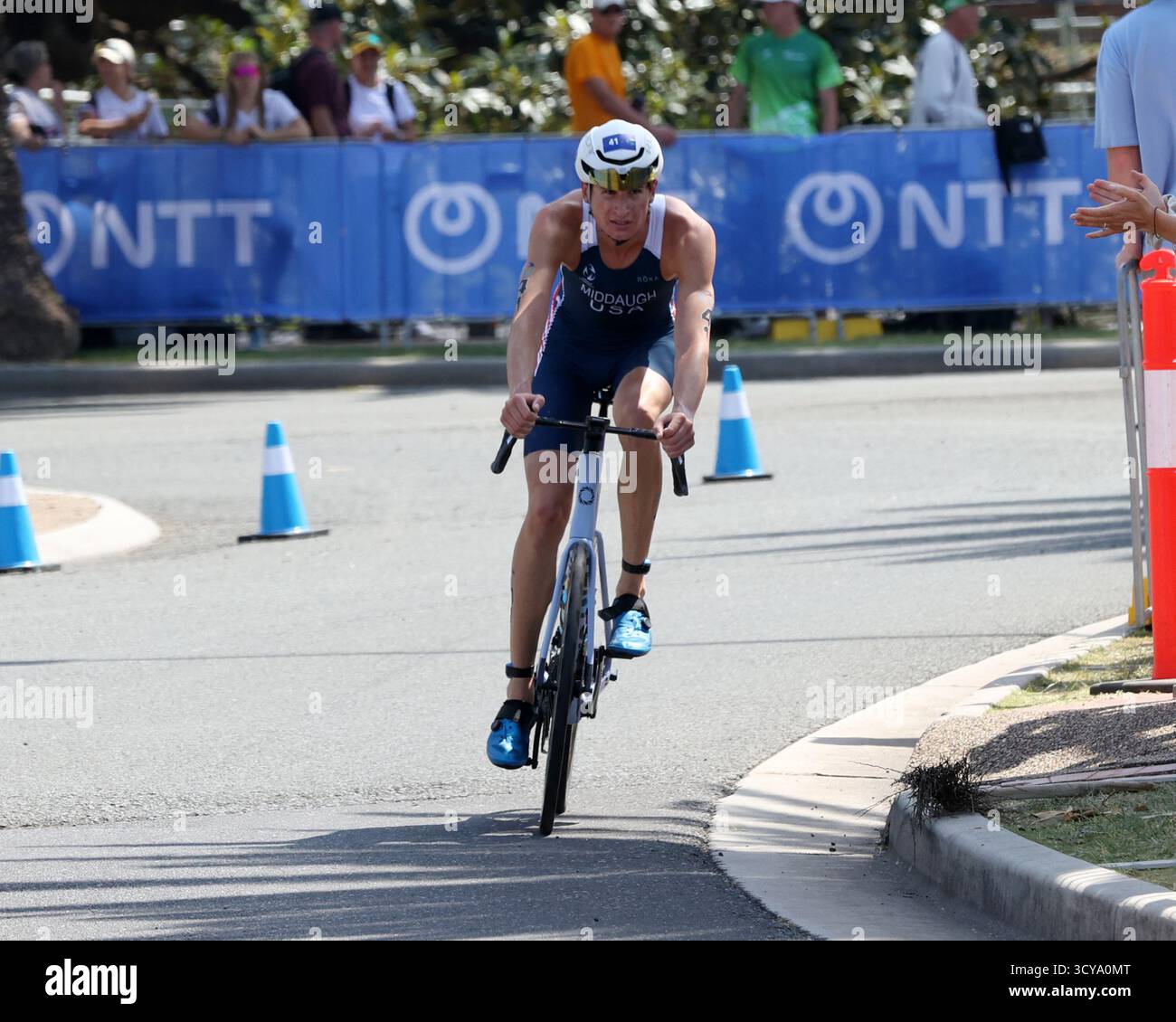 Porter Middaugh, of EagleVail, CO, at the U23 2025 World Triathlon ...
