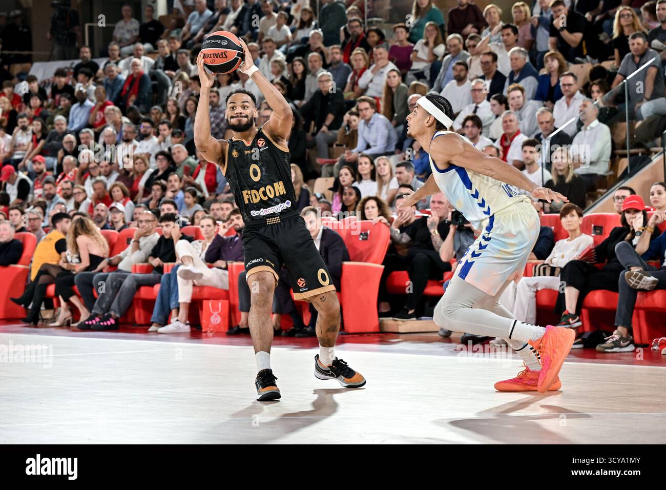 Monaco, Monaco. 17th Oct, 2025. #0 Elie Okobo of AS Monaco seen in ...