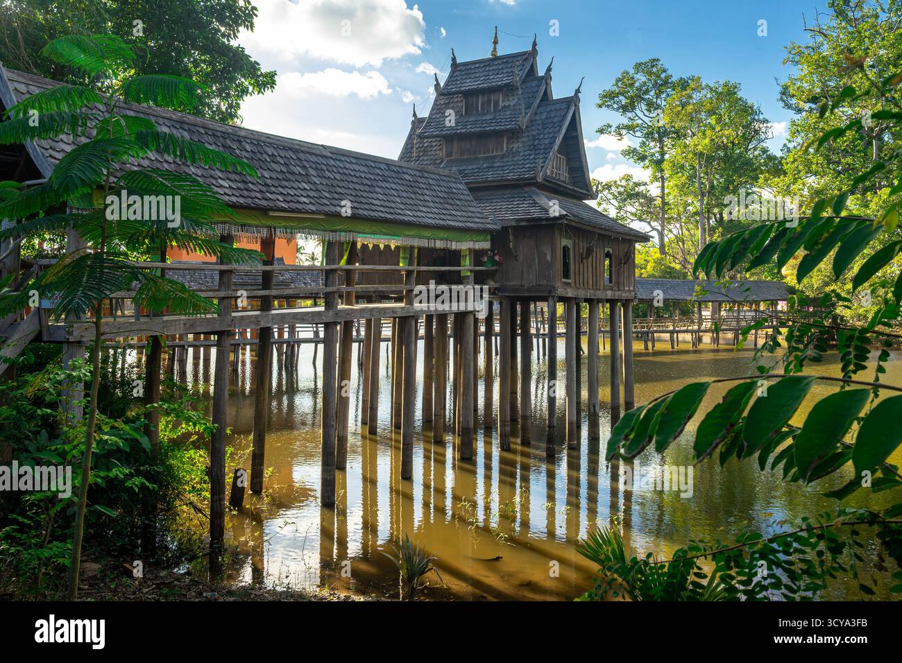 Ancient Taleo temple in Champhone district, Laos. This historic ...