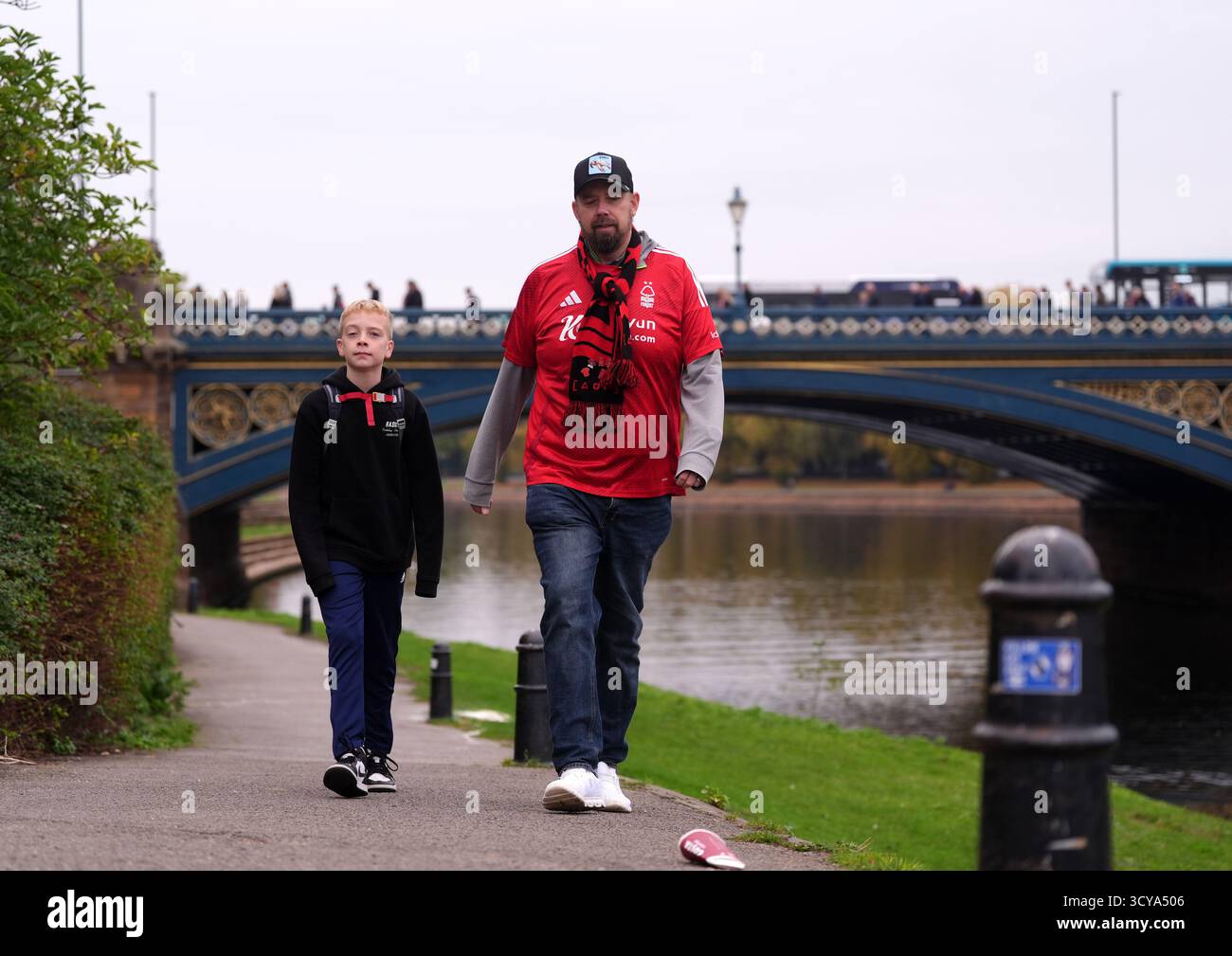 Nottingham Forest fans arrive ahead of the Premier League match at City ...