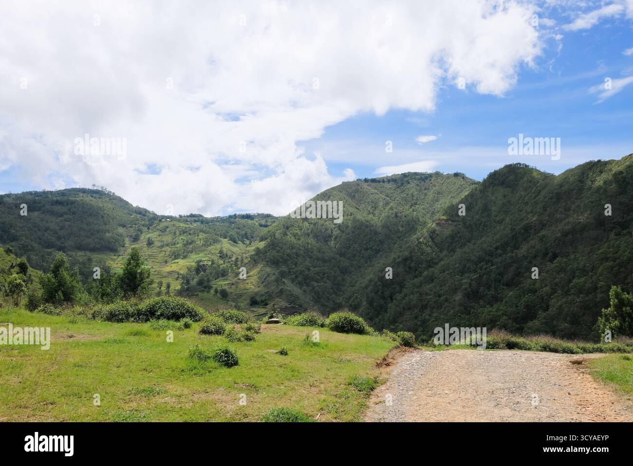 Beautiful views along the road in Hatu Builico village towards the ...