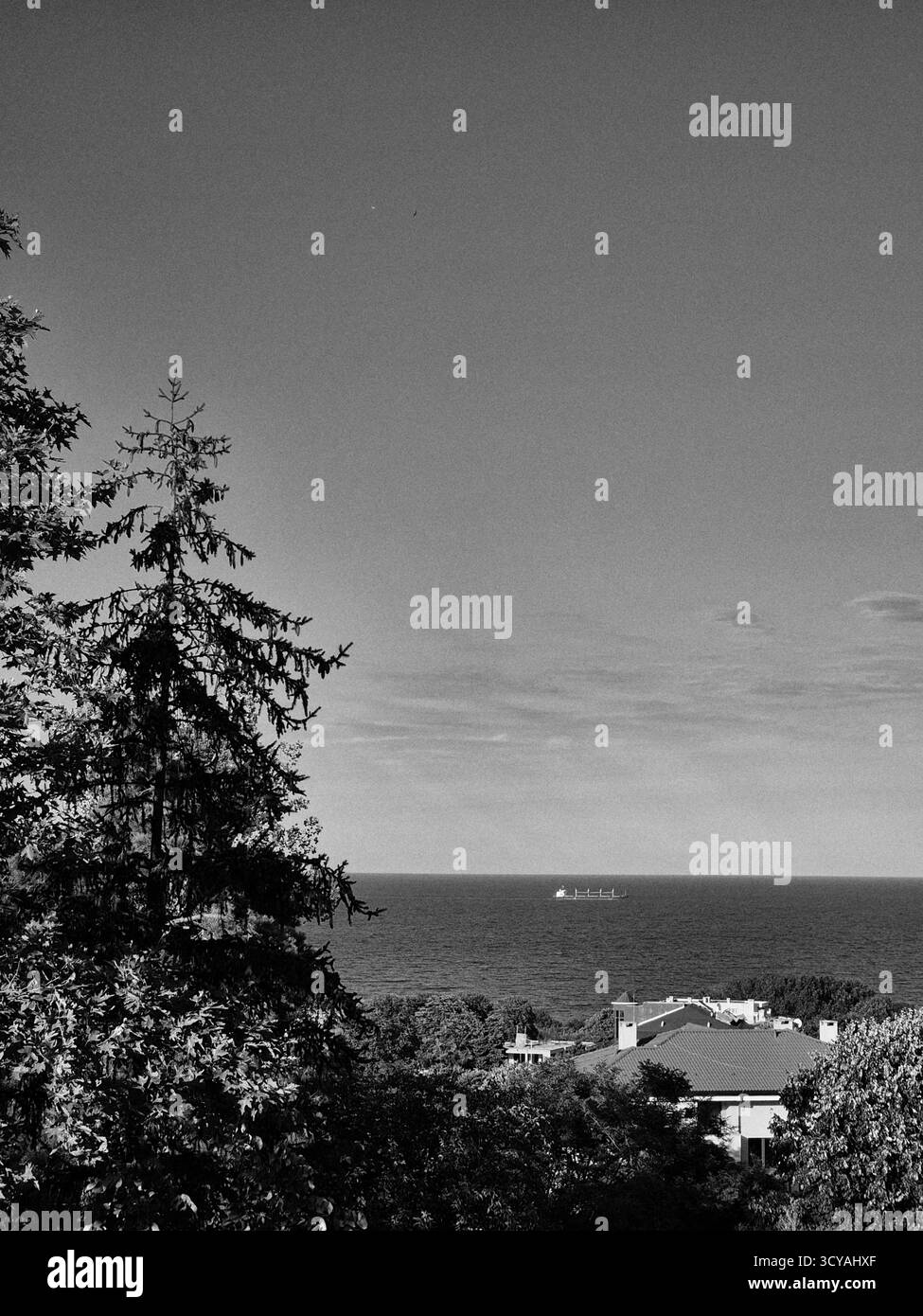 Beautiful view white houses Black and White Stock Photos & Images - Alamy