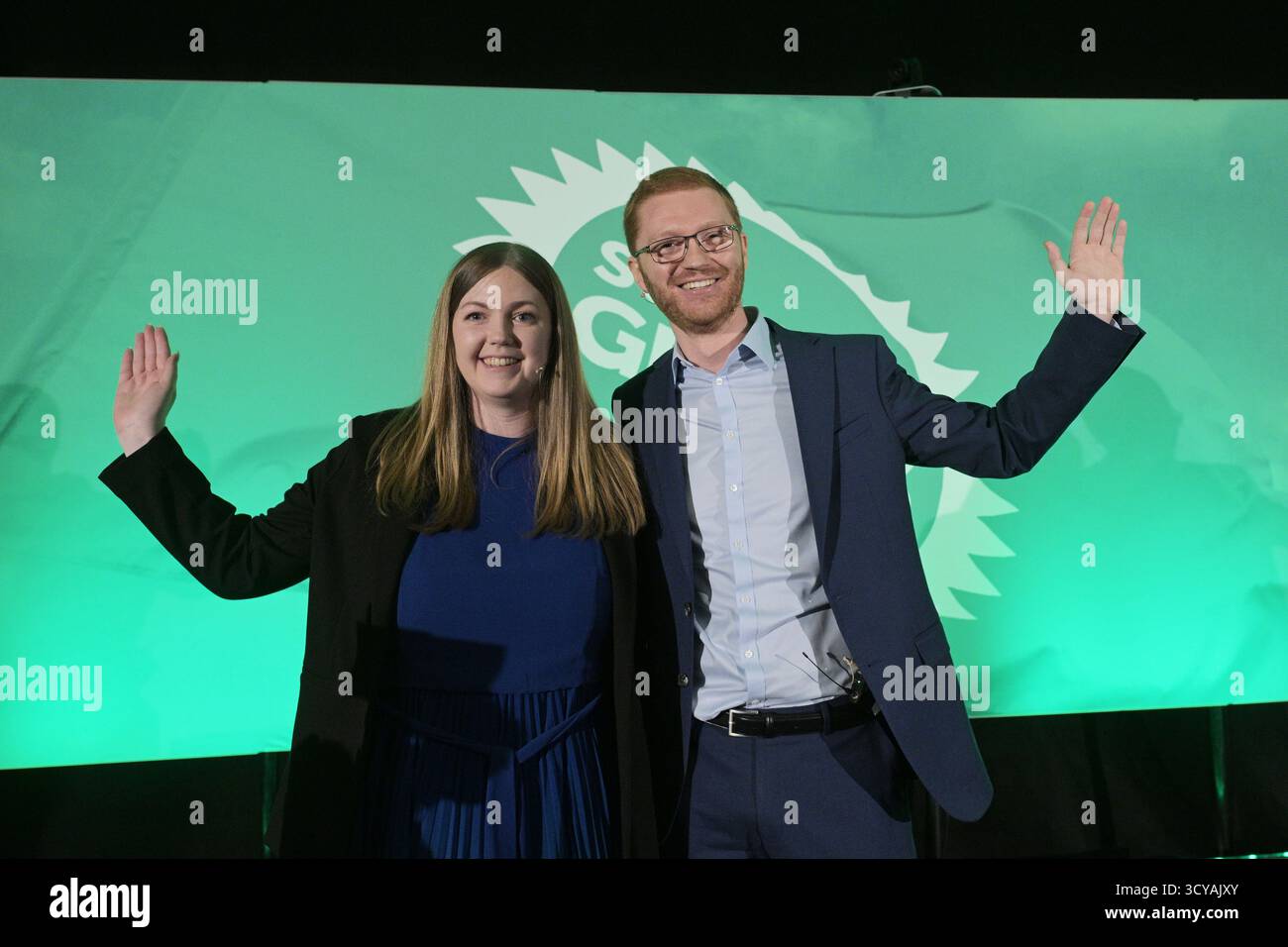 Edinburgh Scotland, UK 18 October 2025. Co-leaders of the Scottish ...