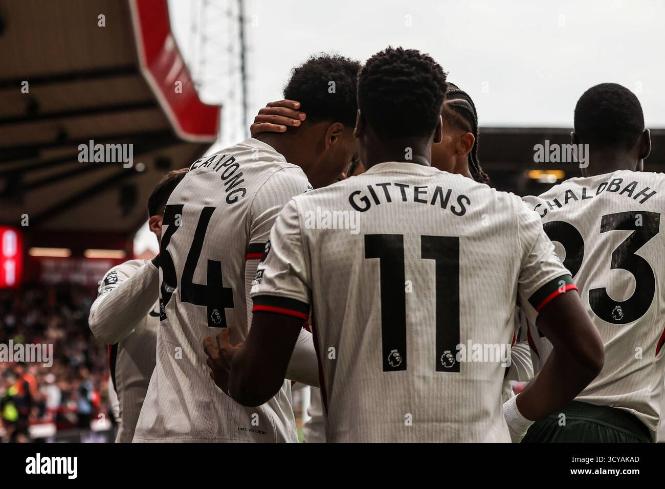 Josh Acheampong of Chelsea celebrates his goal to make it 0-1 during ...