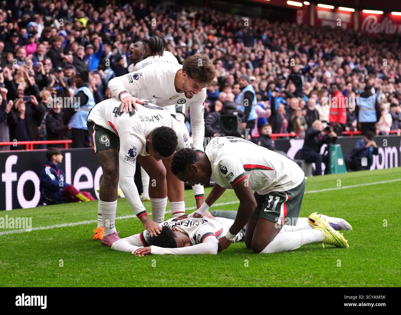 Chelsea's Josh Acheampong celebrates scoring their side's first goal of ...