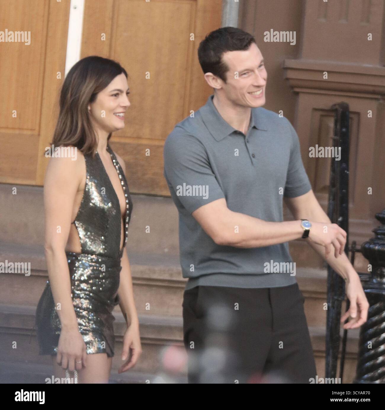 October 17 2025 Monica Barbaro, Callum Turner, filmimg on location for ...