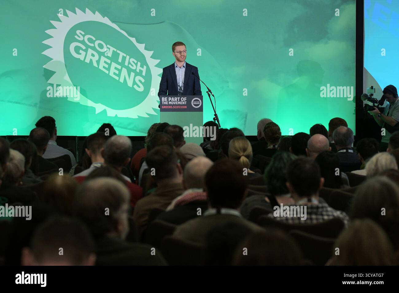 Edinburgh Scotland, UK 18 October 2025. Co-leader of the Scottish Green ...