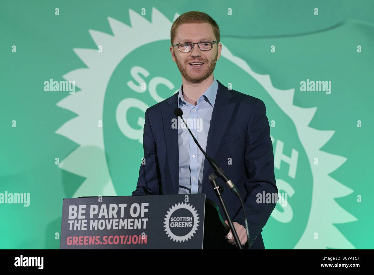 Edinburgh Scotland, UK 18 October 2025. Co-leader of the Scottish Green ...