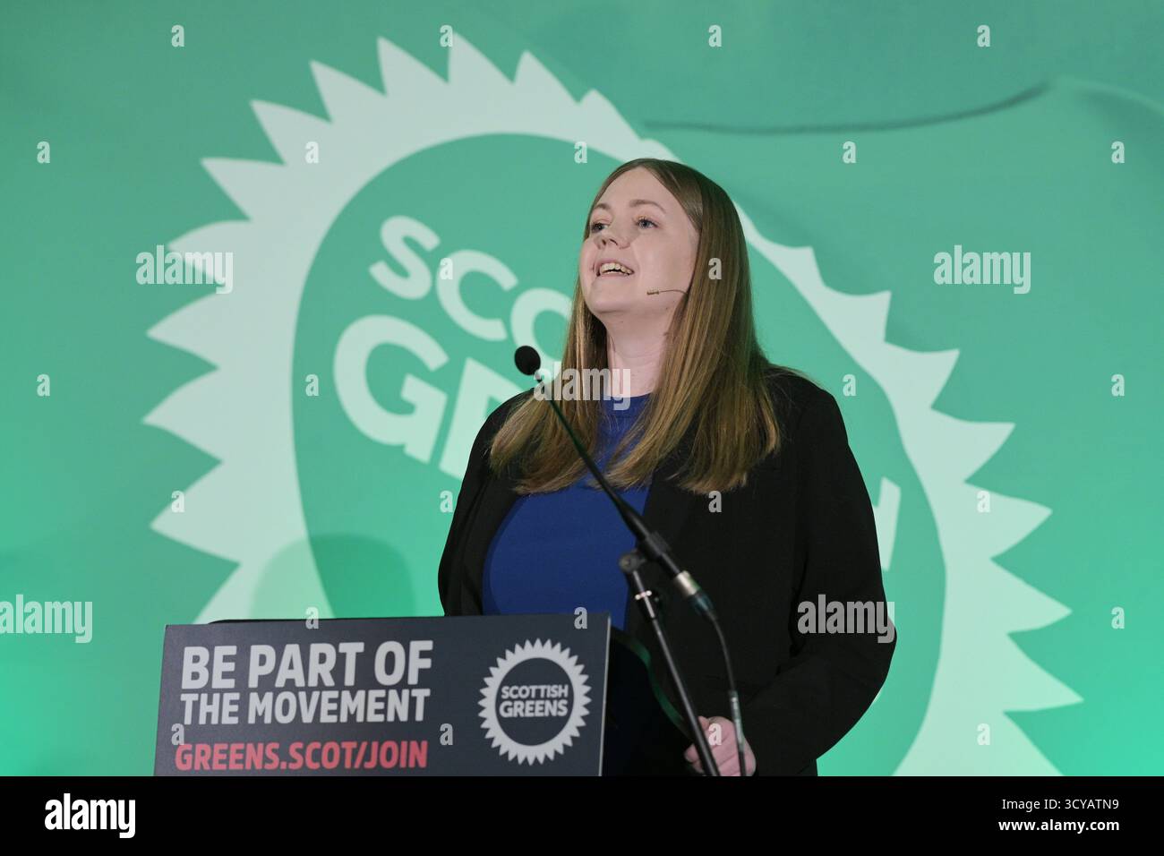 Edinburgh Scotland, UK 18 October 2025. Co-leader of the Scottish Green ...