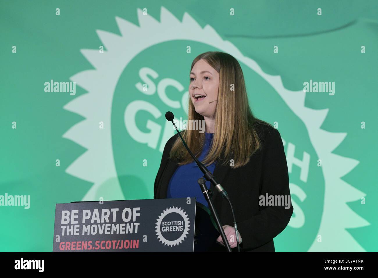 Edinburgh Scotland, UK 18 October 2025. Co-leader of the Scottish Green ...