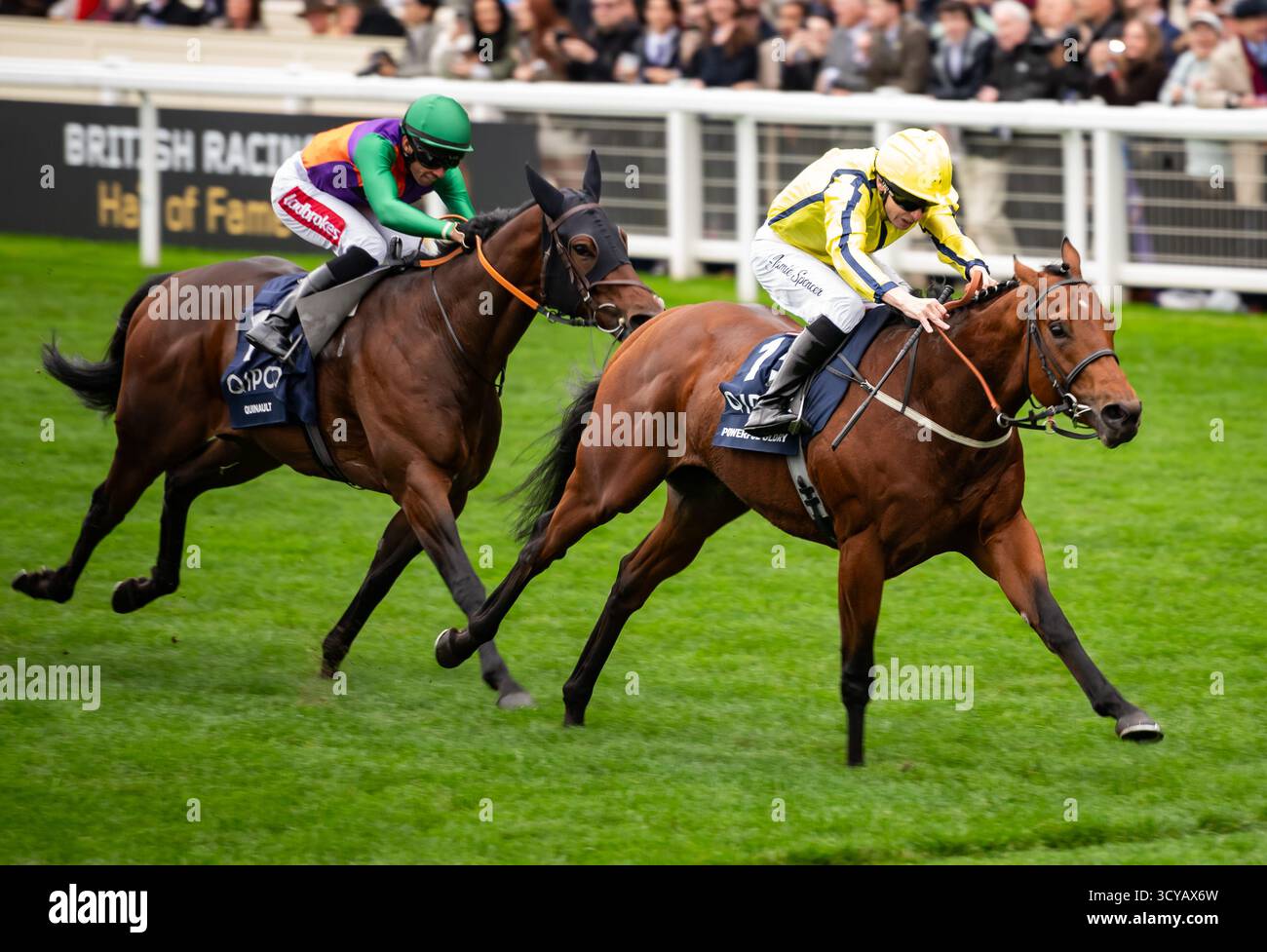 Ascot, Berkshire. Saturday 18th October 2025. Powerful Glory and Jamie ...