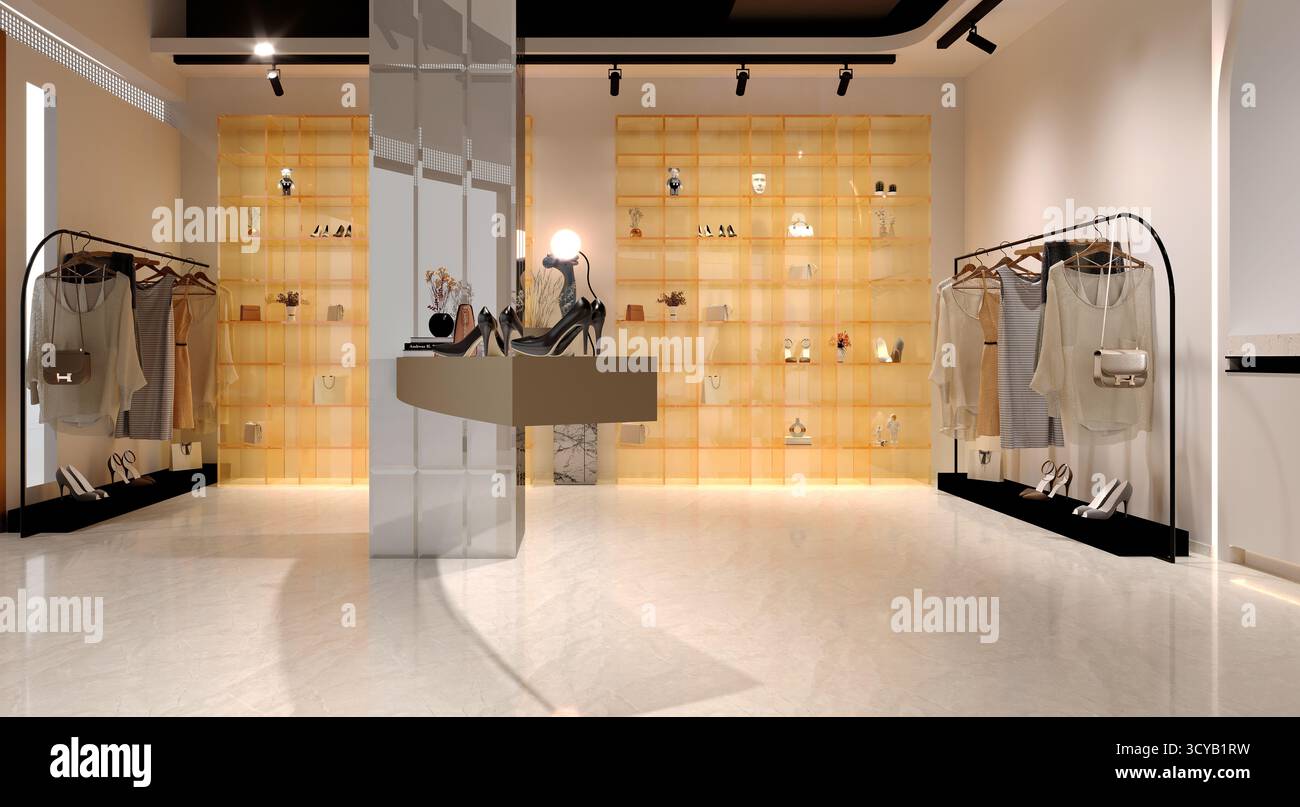 3d render of retail store Stock Photo - Alamy