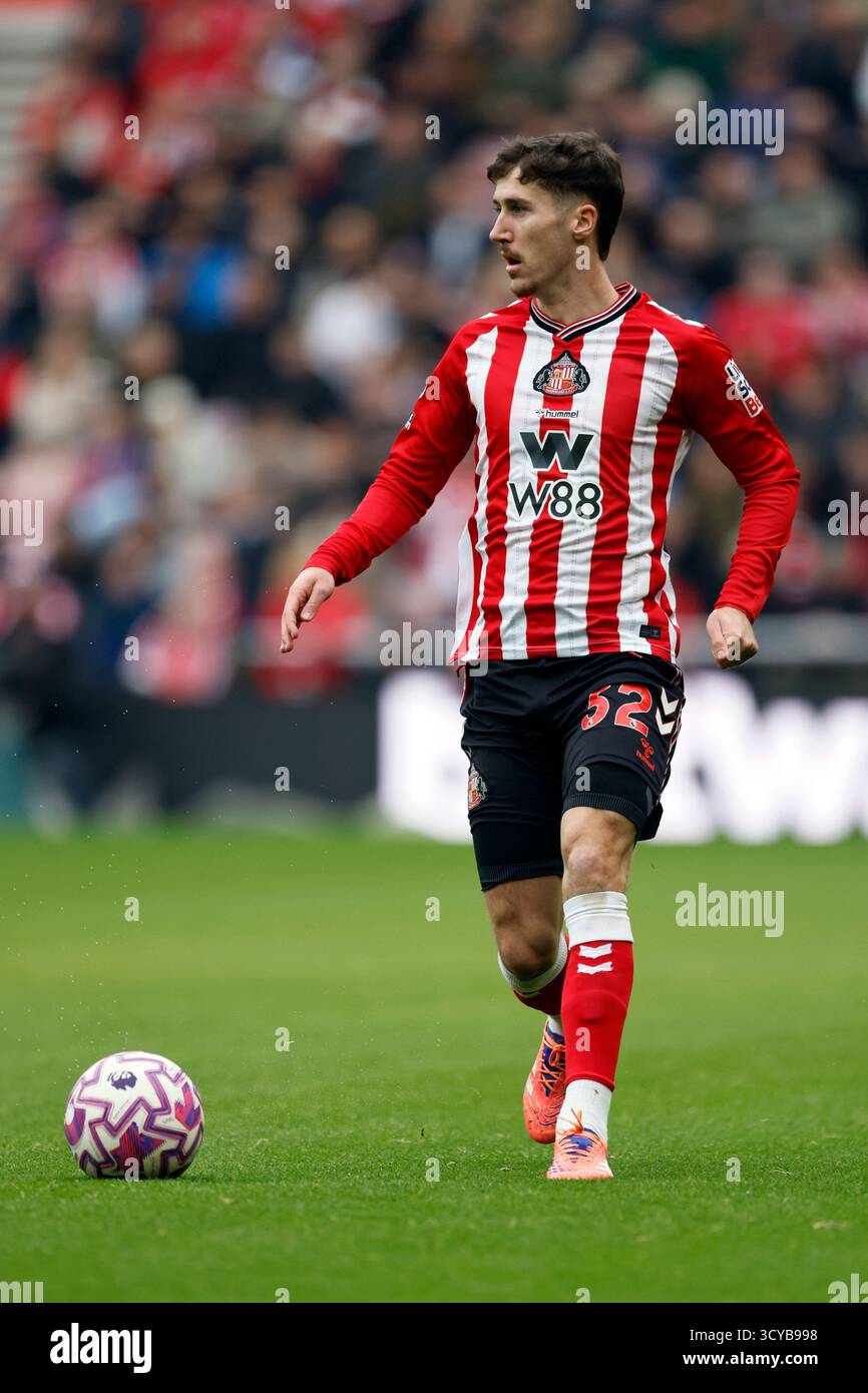 Sunderland's Trai Hume during the Premier League match at the Stadium ...