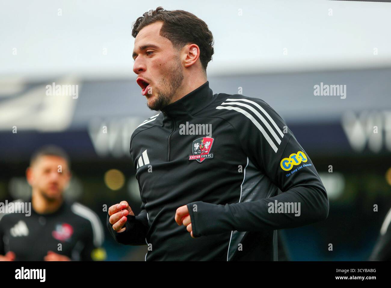 Stockport, UK. 18th Oct, 2025. Jack Aitchison of Exeter Cityduring the ...