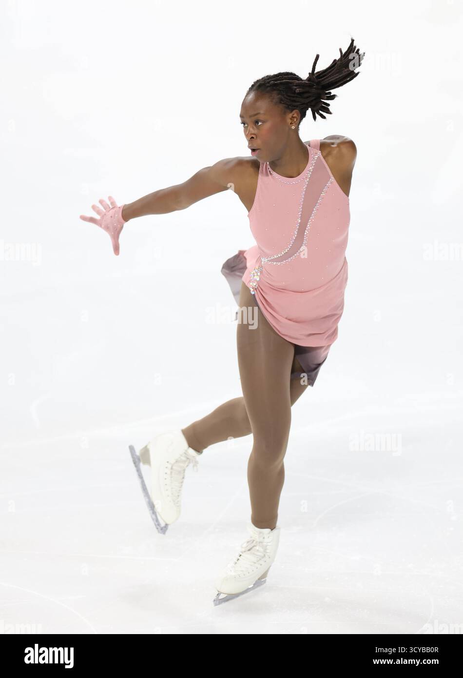 Clemence MAYINDU of France performs during the Women's Free Skating in ISU Figure Skating Grand ...