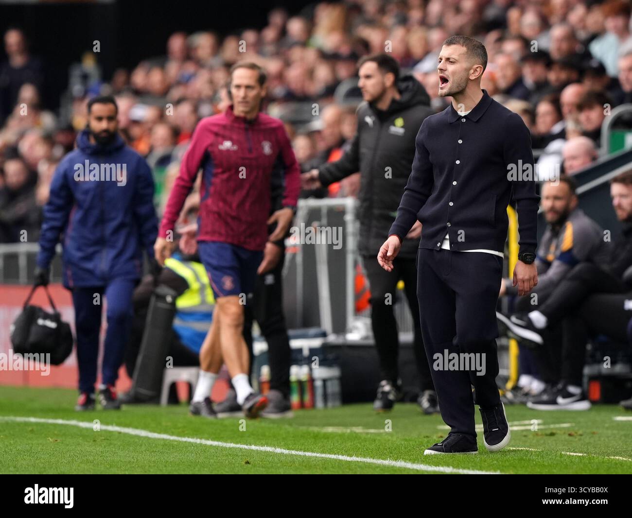 Luton Town manager Jack Wilshere on the touchline during the Sky Bet ...
