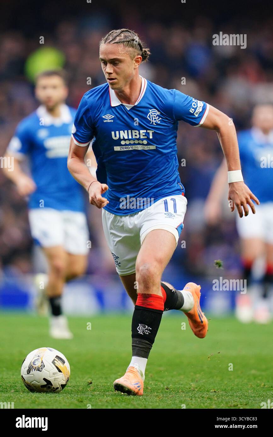 Rangers' Thelo Aasgaard in action during the William Hill Premiership ...