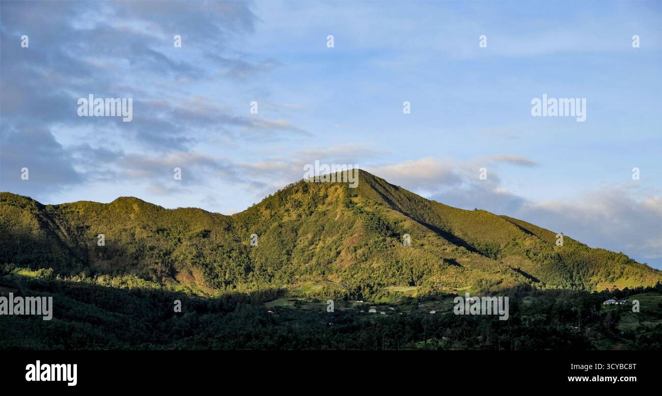 Beautiful scenery in Hatu Builico village towards the Mount Ramelau ...