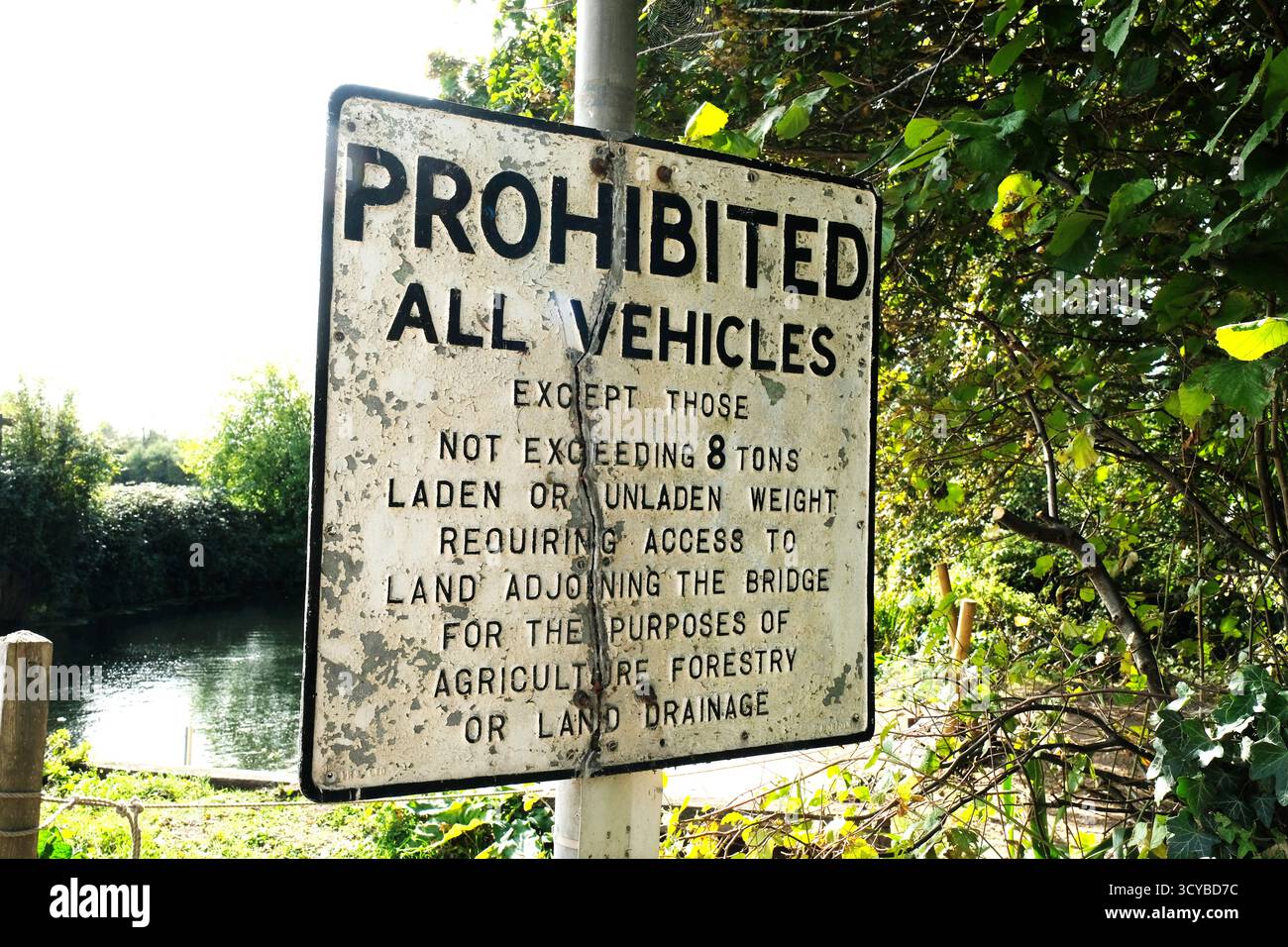An old prohibited vehicle sign - John Gollop Stock Photo - Alamy