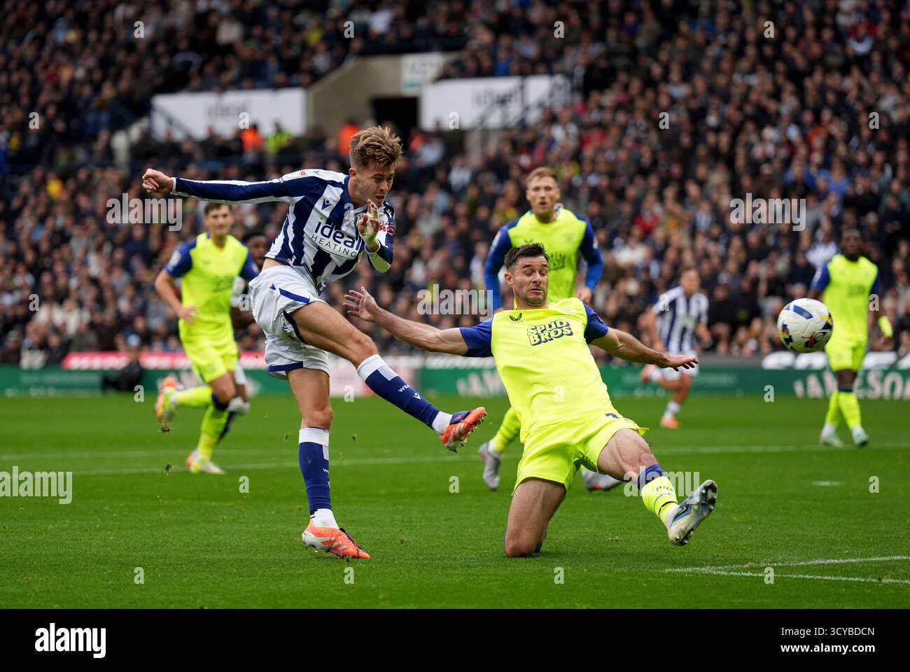 West Bromwich Albion's Isaac Price has a shot on goal during the Sky ...
