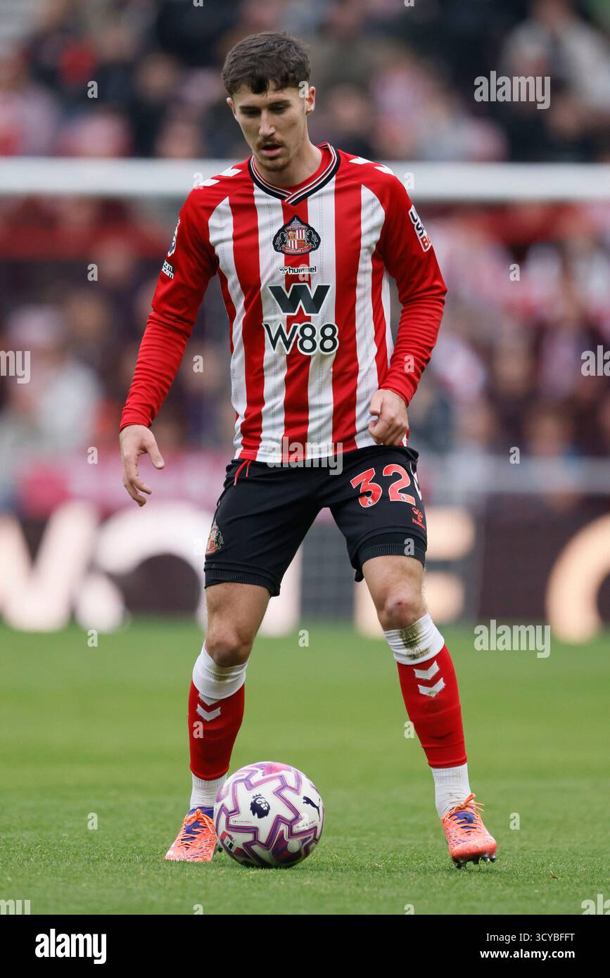 Sunderland's Trai Hume during the Premier League match at the Stadium ...