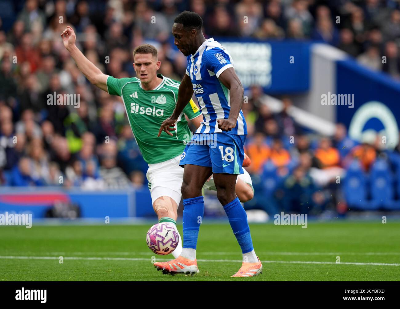 Brighton and Hove Albion's Danny Welbeck scores his sides first goal ...