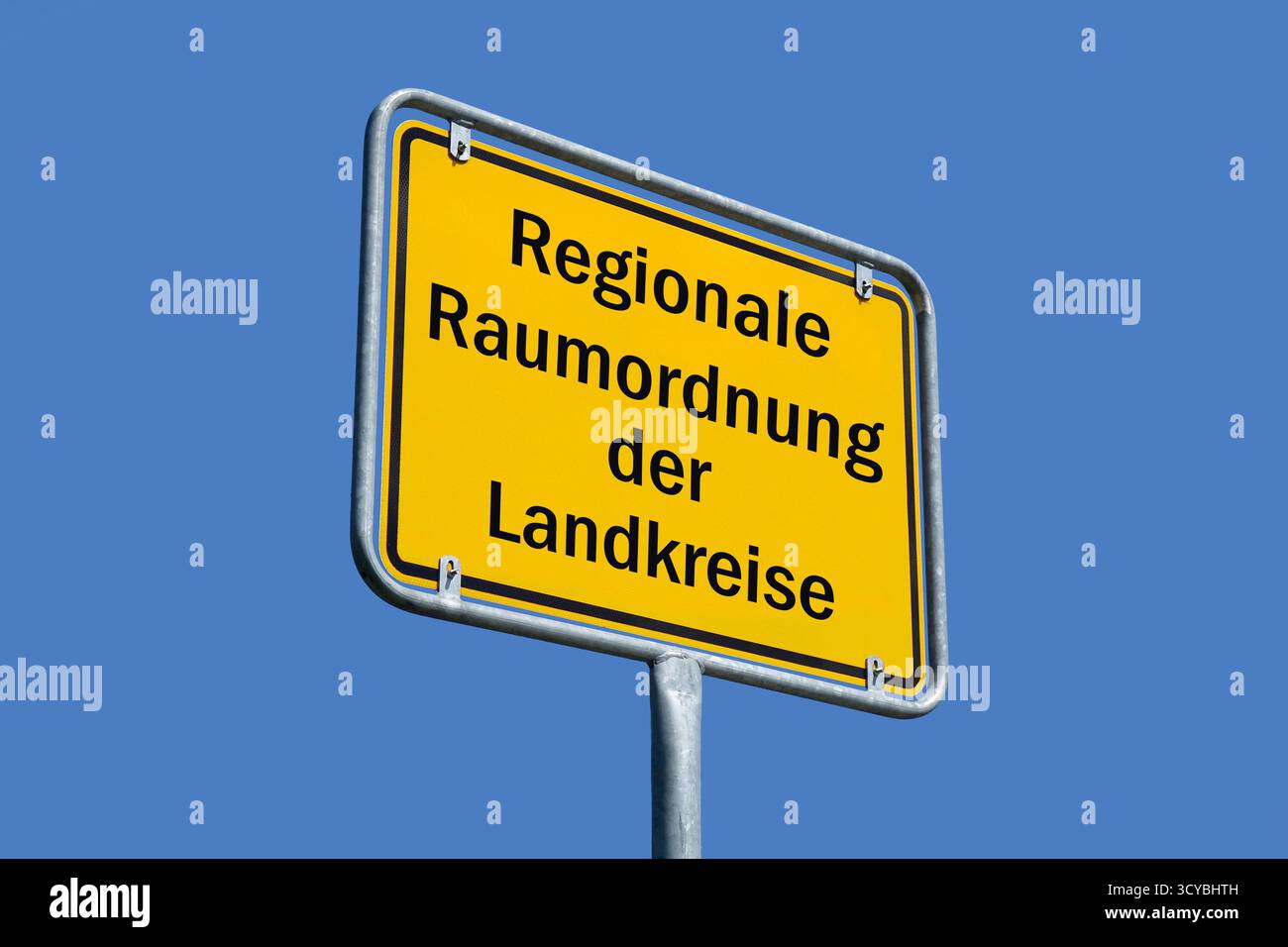 Ortsschild mit regionale Raumordnung der Landkreise Fotomontage ...