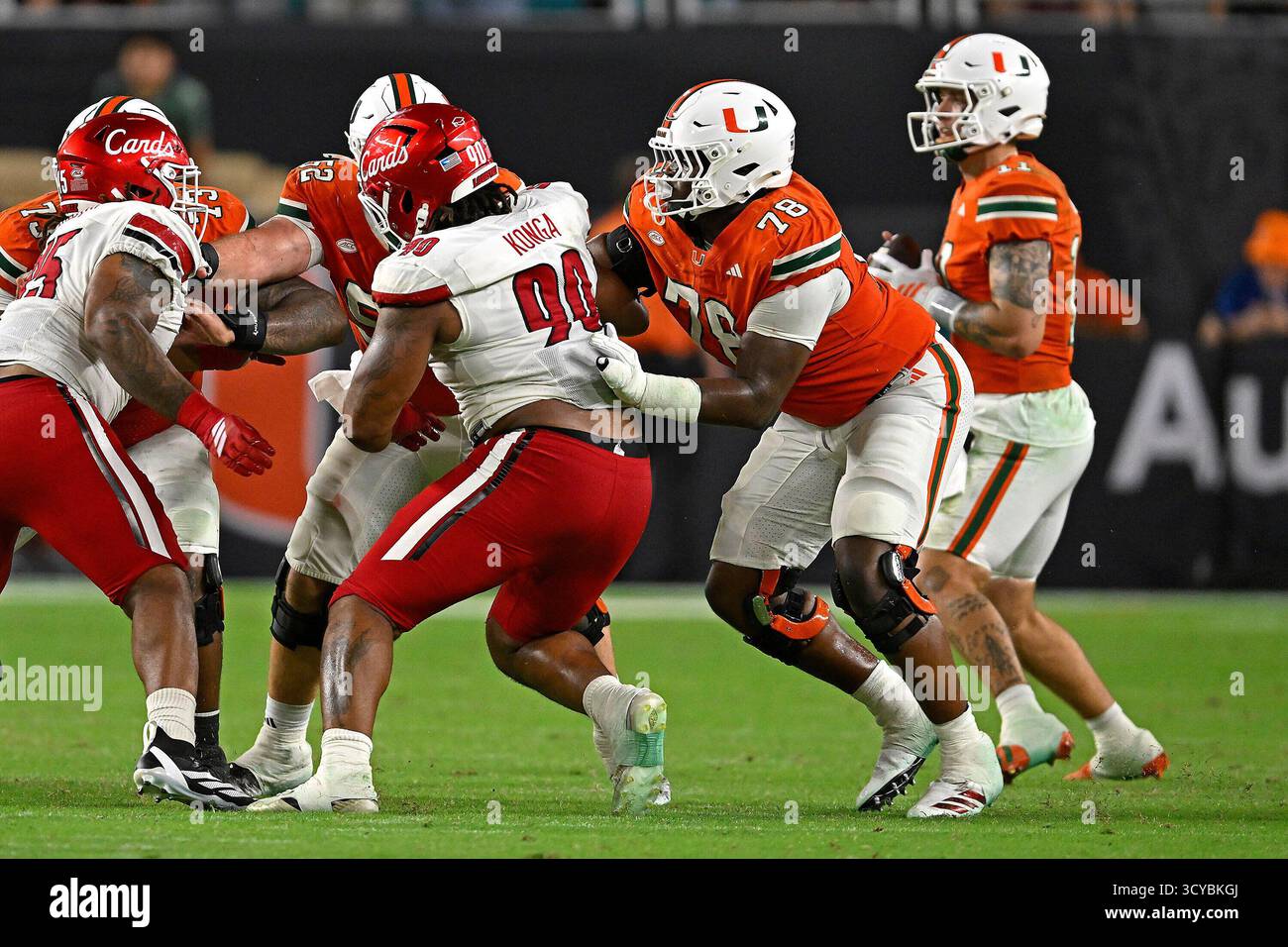 MIAMI GARDENS, FL - OCTOBER 17: Miami offensive lineman Matthew McCoy ...