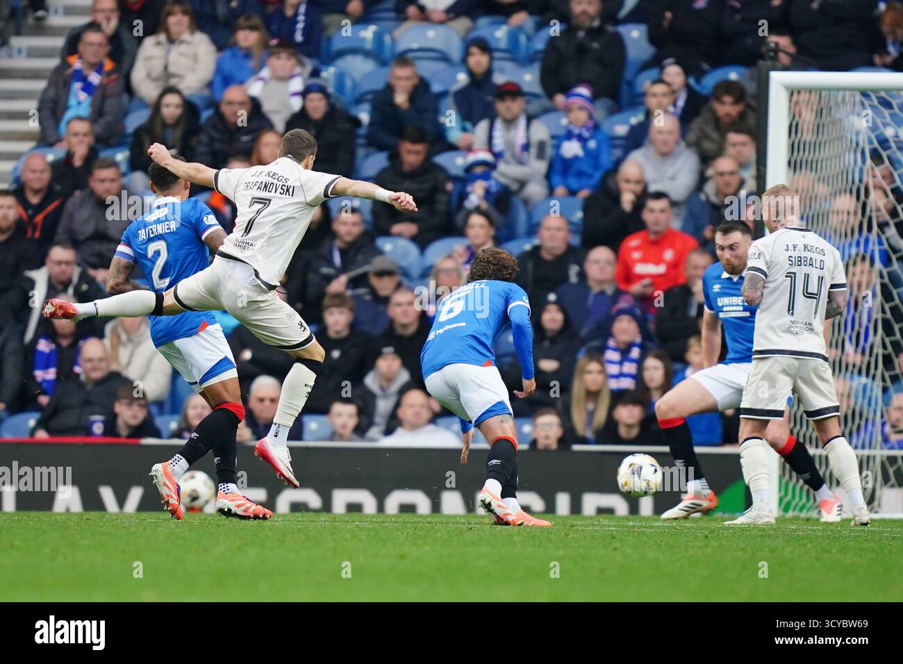 Dundee United's Kristijan Trapanovski (second from left) scores their ...