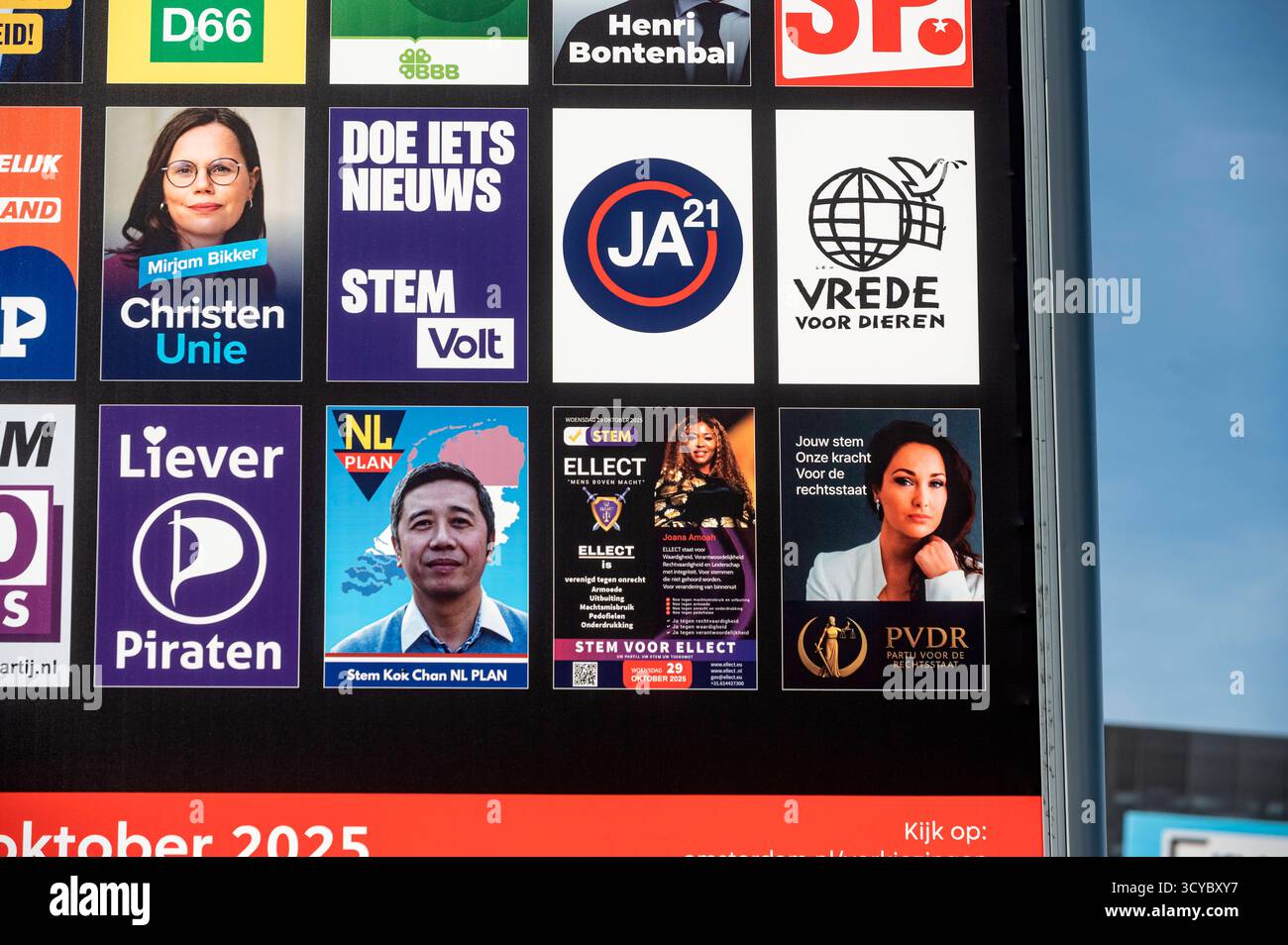 Amsterdam The Netherlands 18th October 2025 Election posters of all the ...