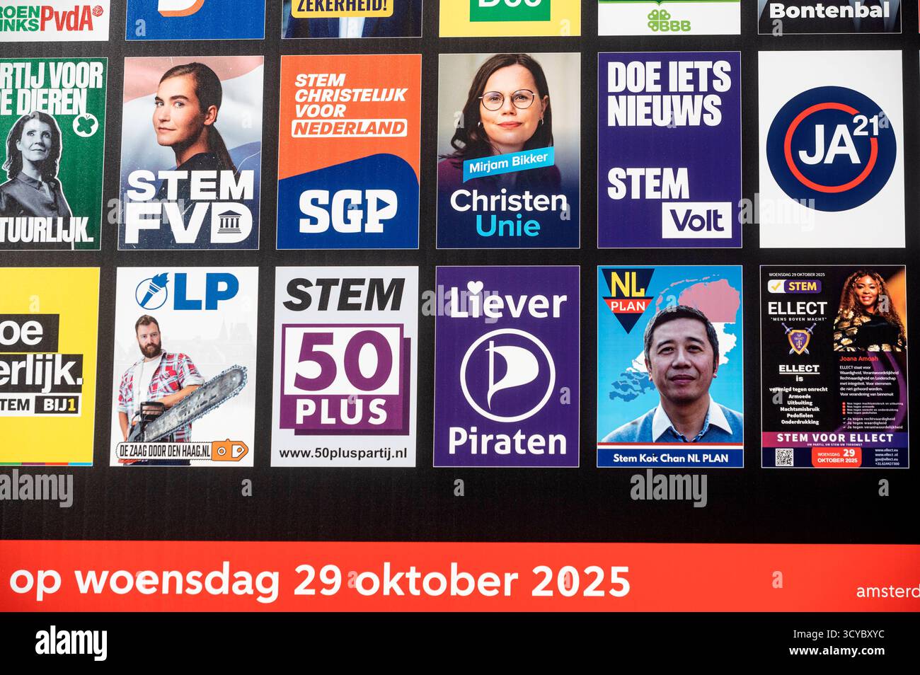 Amsterdam The Netherlands 18th October 2025 Election posters of all the ...