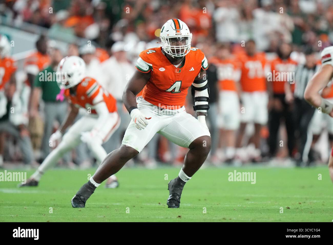MIAMI GARDENS, FL - OCTOBER 17: Miami (FL) Hurricanes defensive lineman ...