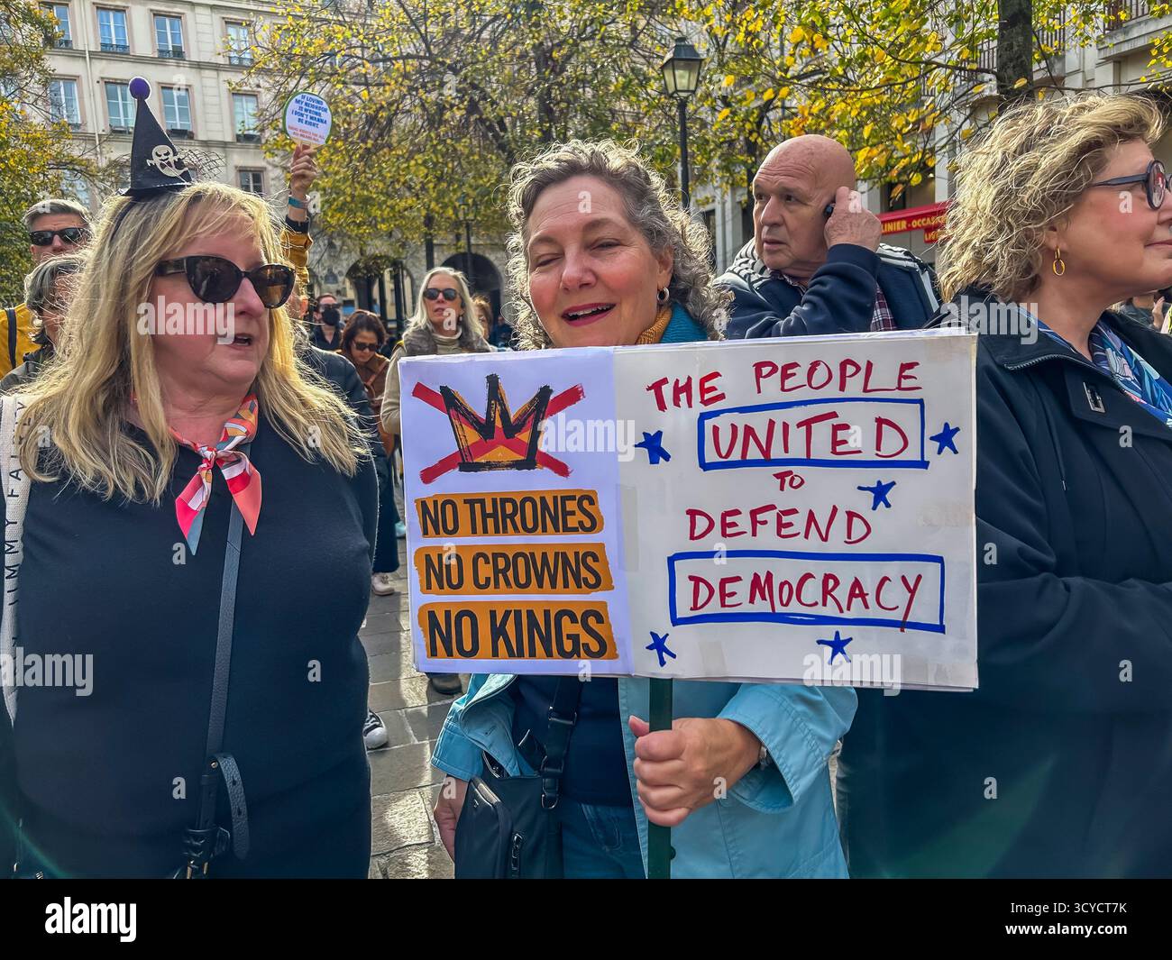 Paris, France, Crowd People at American Demonstration Against Trump ...