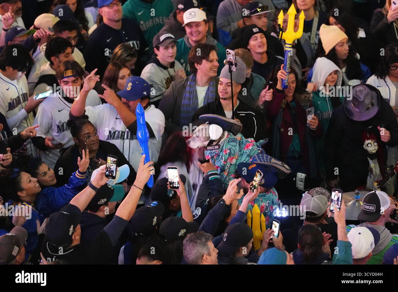 Seattle Mariners fans celebrate after Game 5 of baseball's American ...