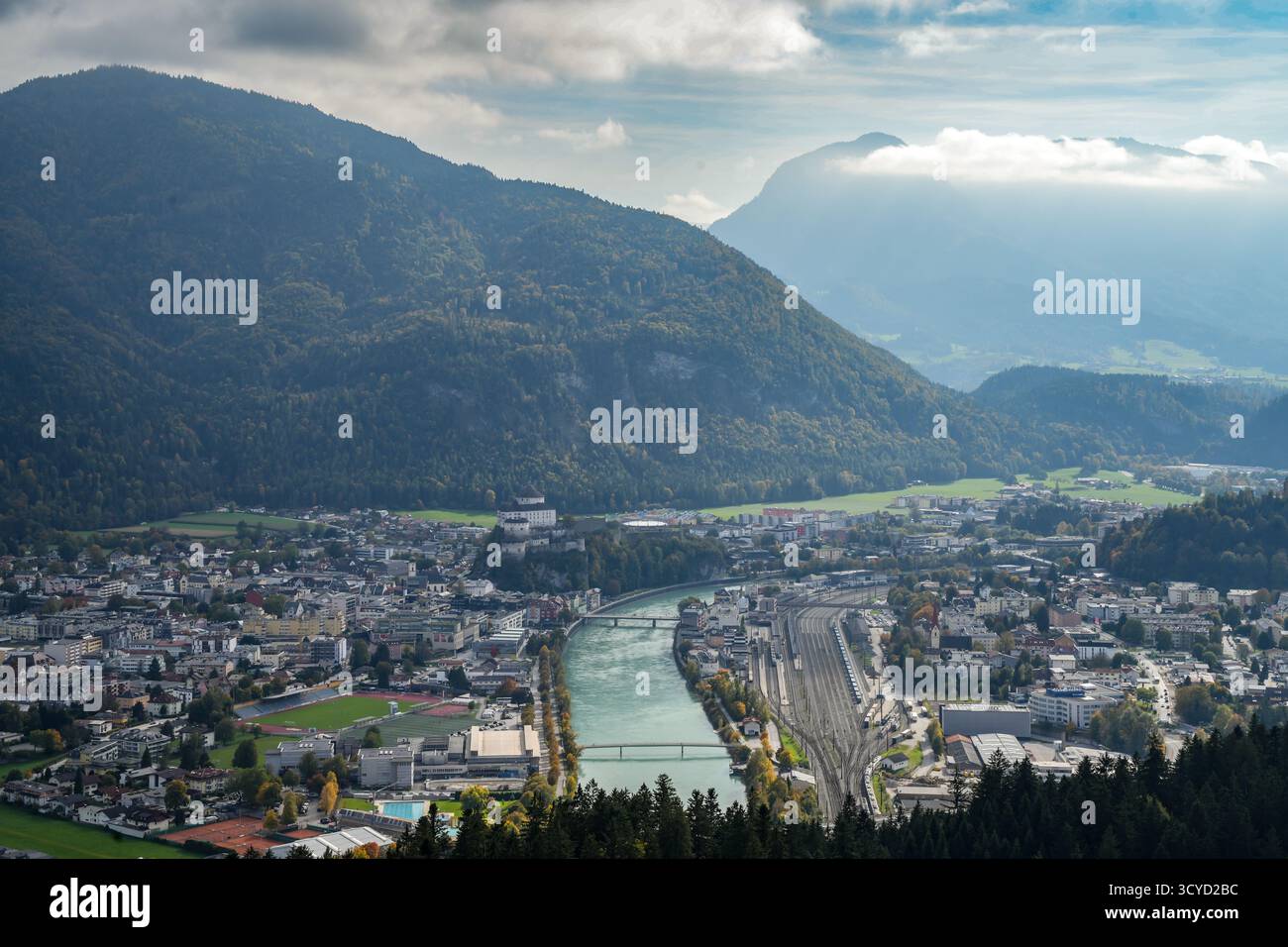 Panoramic View From Thierberg (721 M Above Sea Level) Of Kufstein, The ...