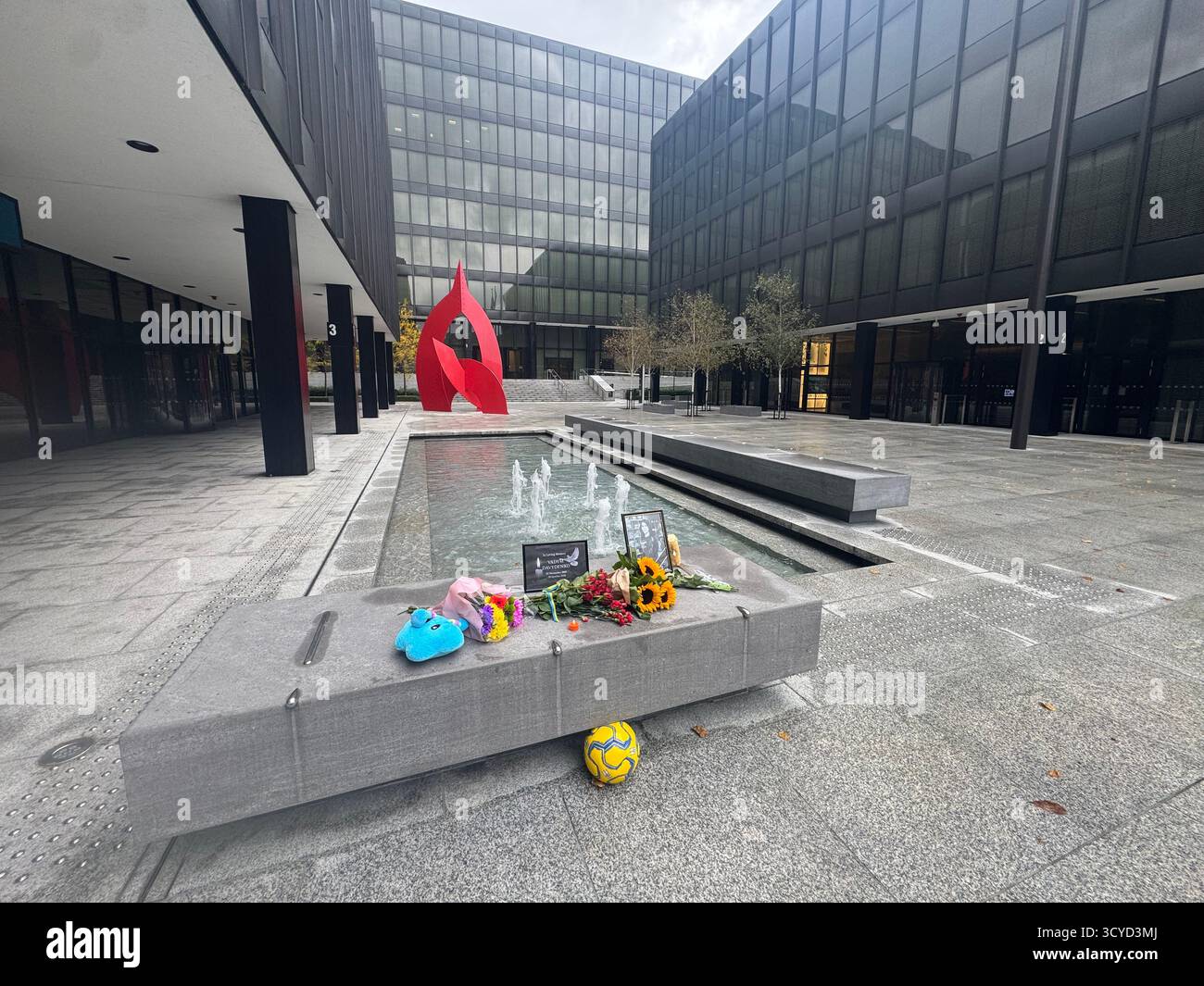 Tributes outside the Department of Children in Dublin for Vadym ...
