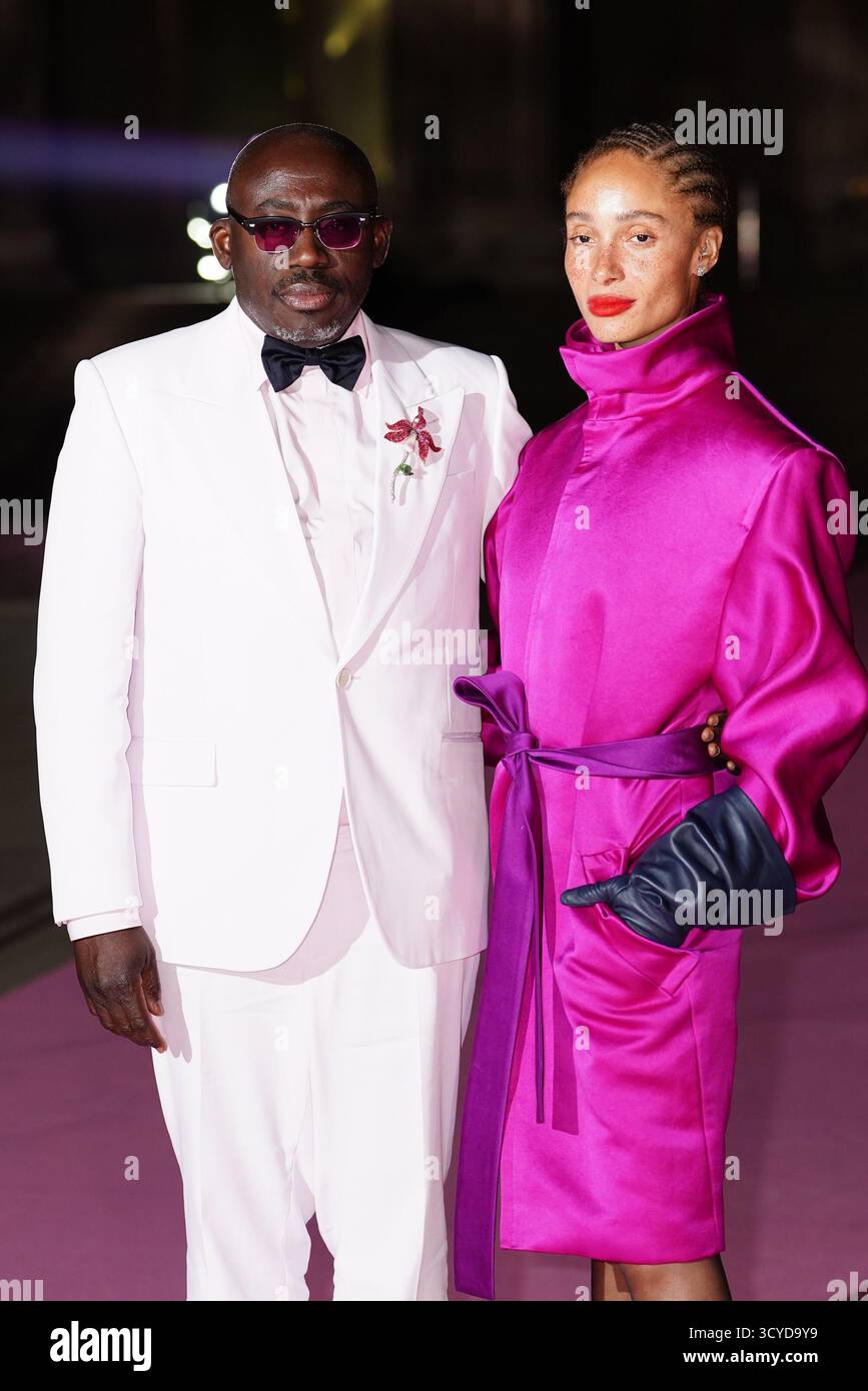 Edward Enninful and Adwoa Aboah attending the inaugural British Museum ...