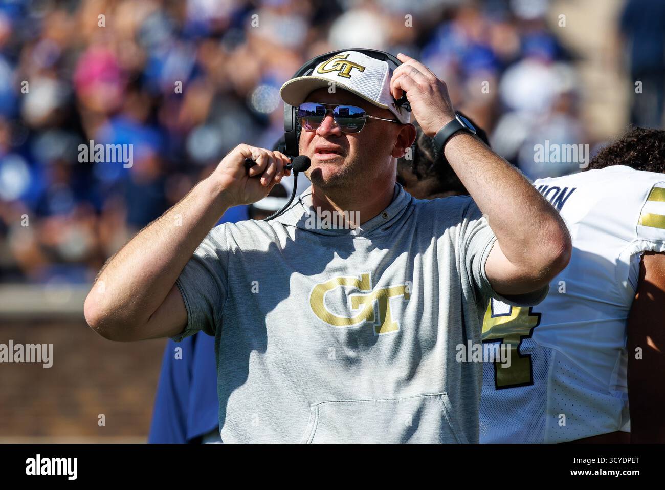 Georgia Tech head coach Brent Key walks the sidelines during an NCAA ...