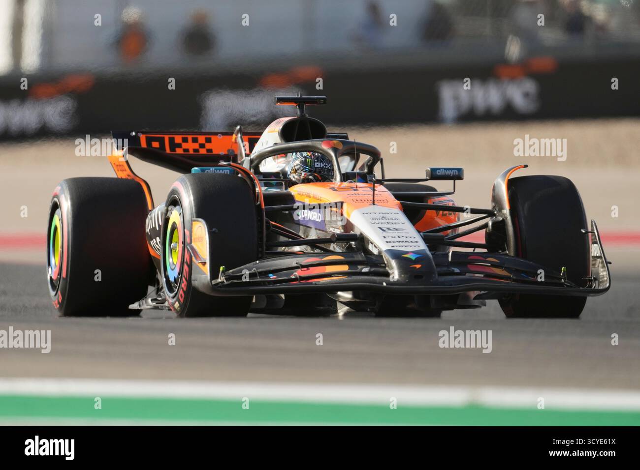 McLaren driver Oscar Piastri of Australia steers his car during the ...