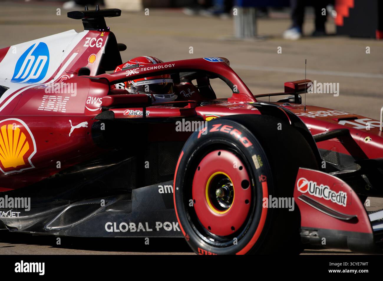Ferrari driver Charles Leclerc of Monaco steers his car during the ...