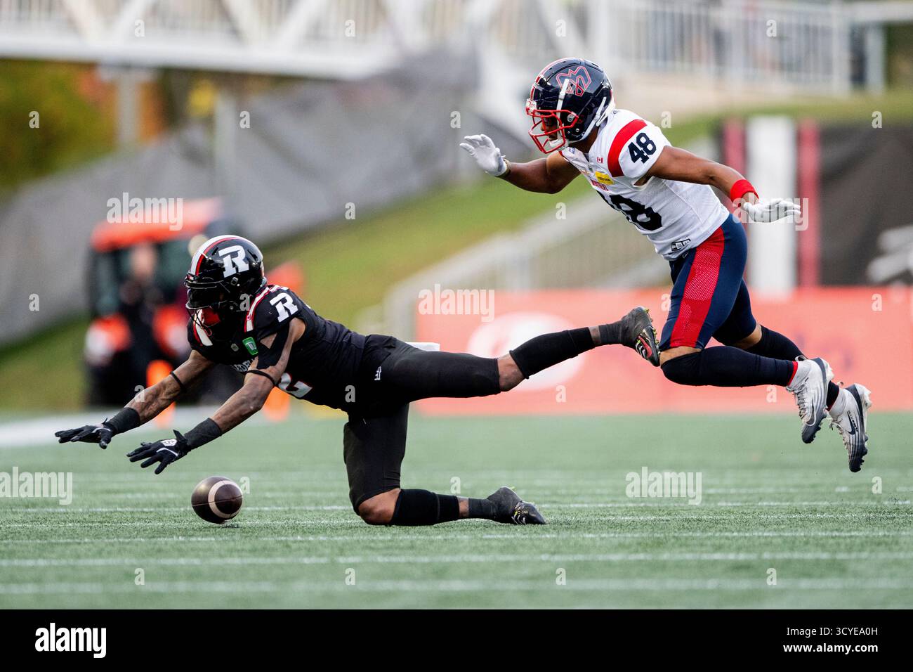 Ottawa Redblacks wide receiver Justin Hardy (2) misses a catch as ...