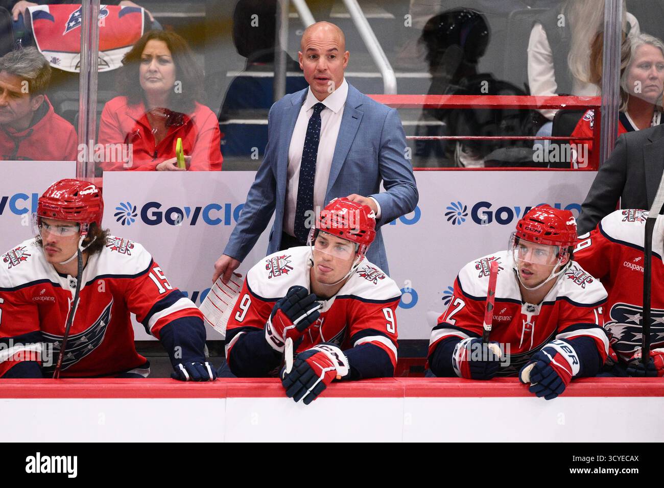 Washington Capitals head coach Spencer Carbery in action during the ...