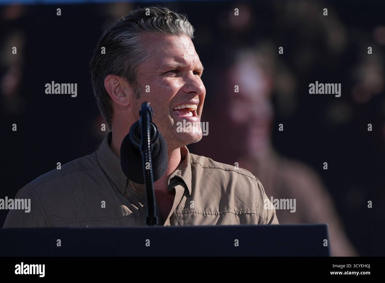 Defense Secretary Pete Hegseth speaks during activities to mark the ...
