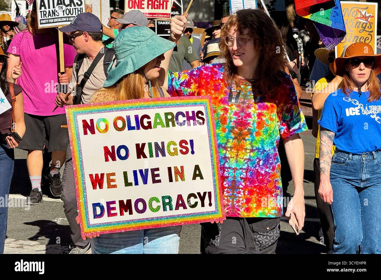 Protesters march through downtown San Francisco as part of the ...
