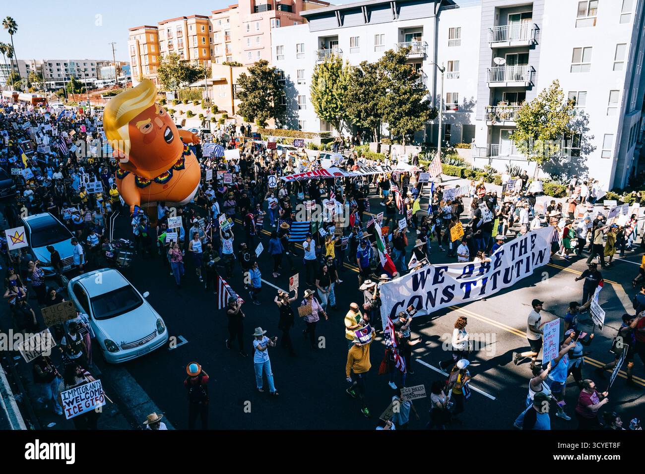 Los Angeles, California, 18, October, 2025, Protestors rally at the No ...