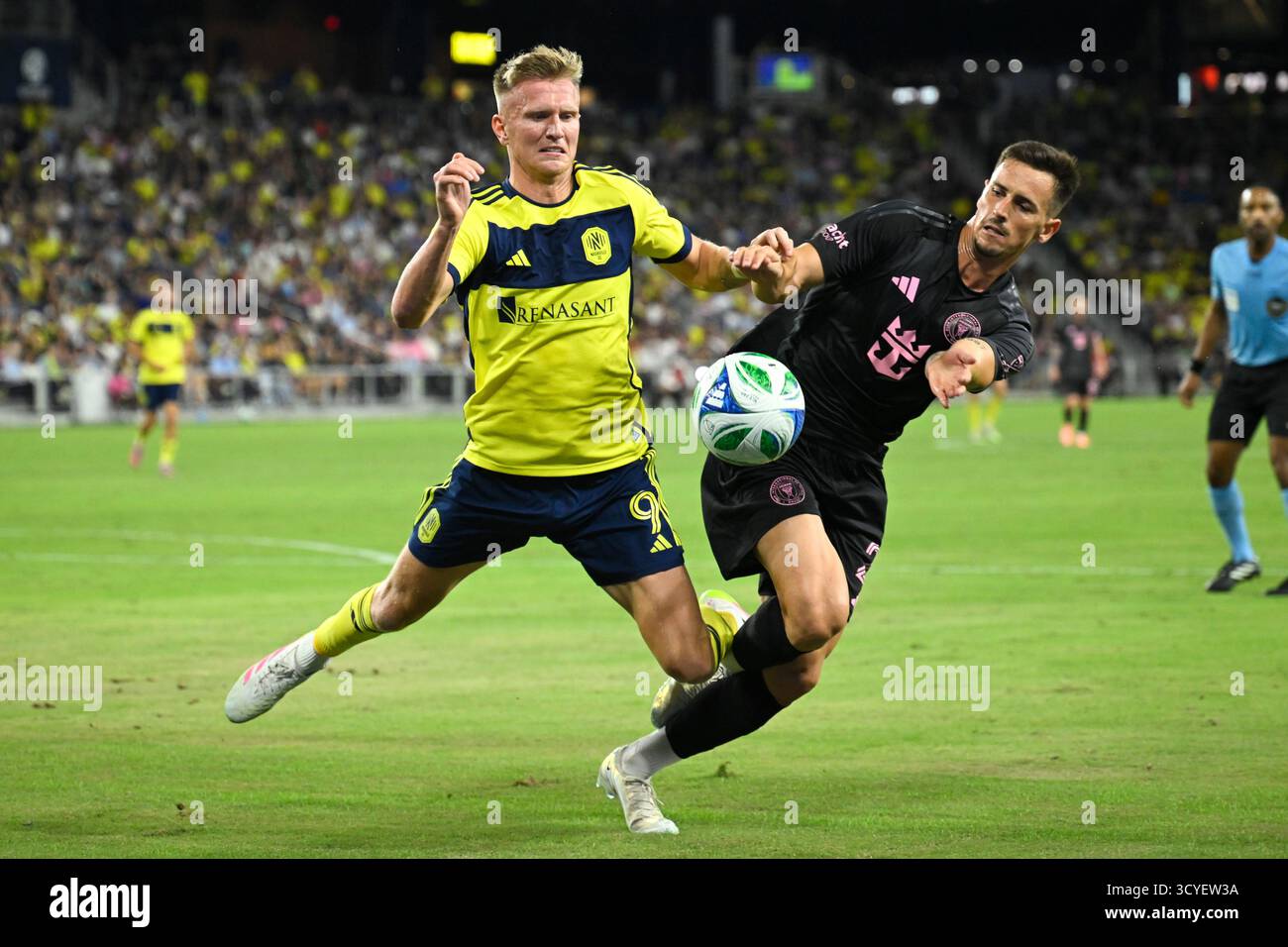 Nashville SC forward Sam Surridge (9) and Inter Miami forward Tadeo ...