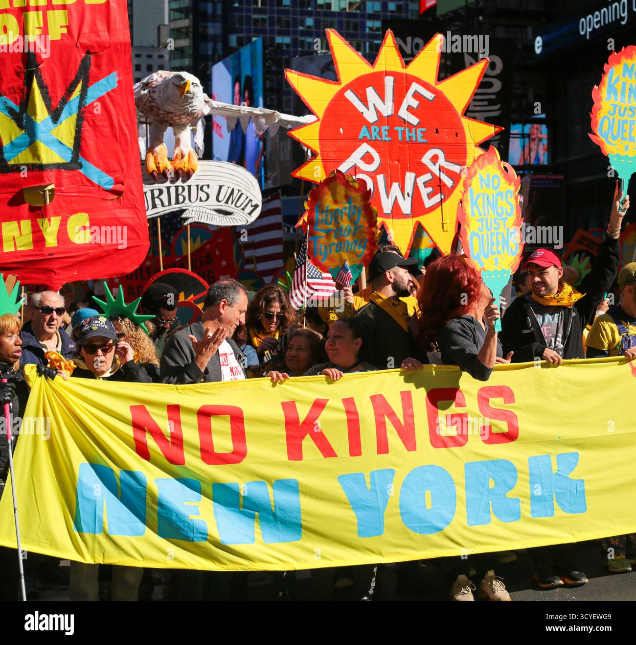 No Kings Protest in Times Square, New York City. Marching against ...