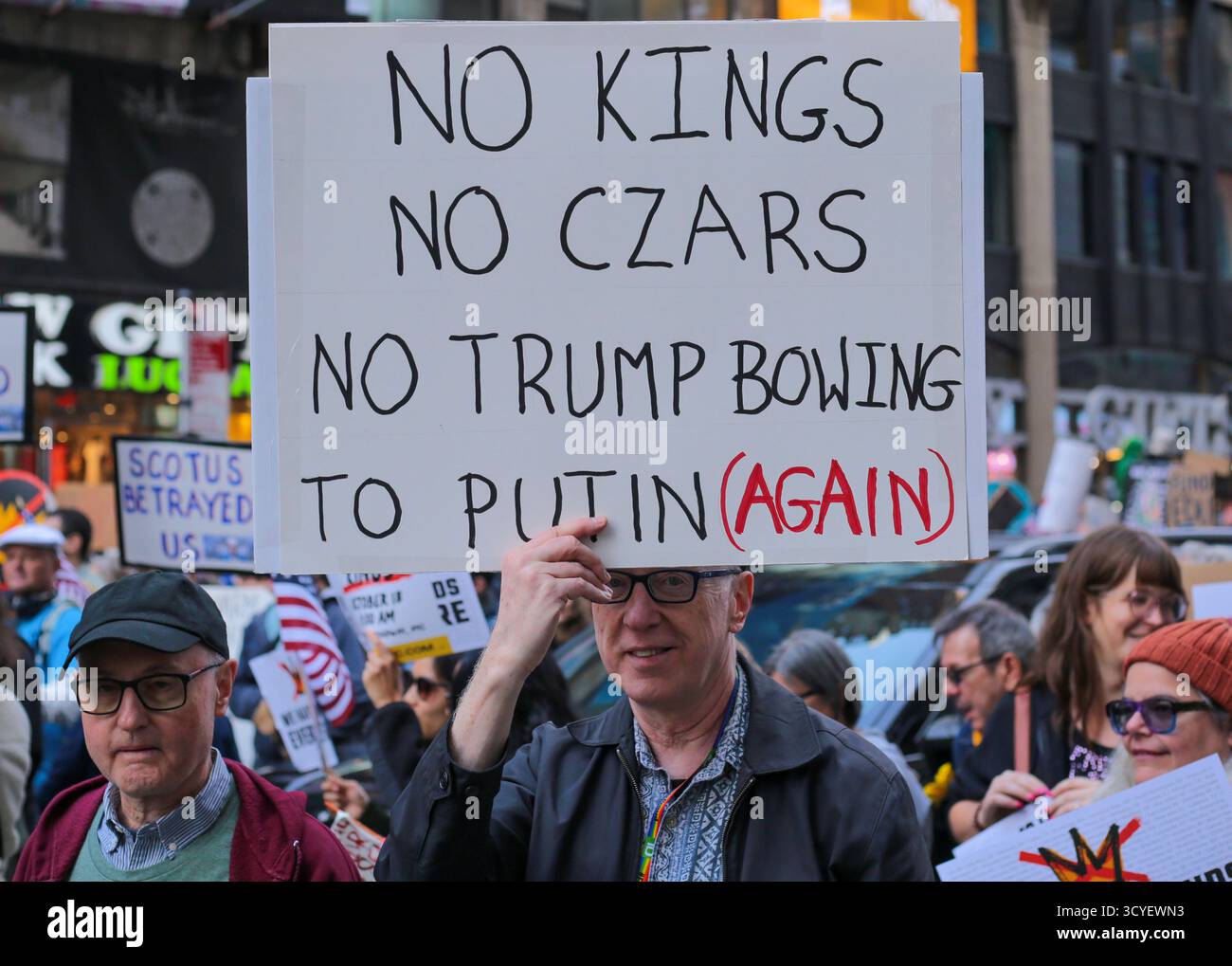 No Kings Protest in Times Square, New York City. Marching against ...