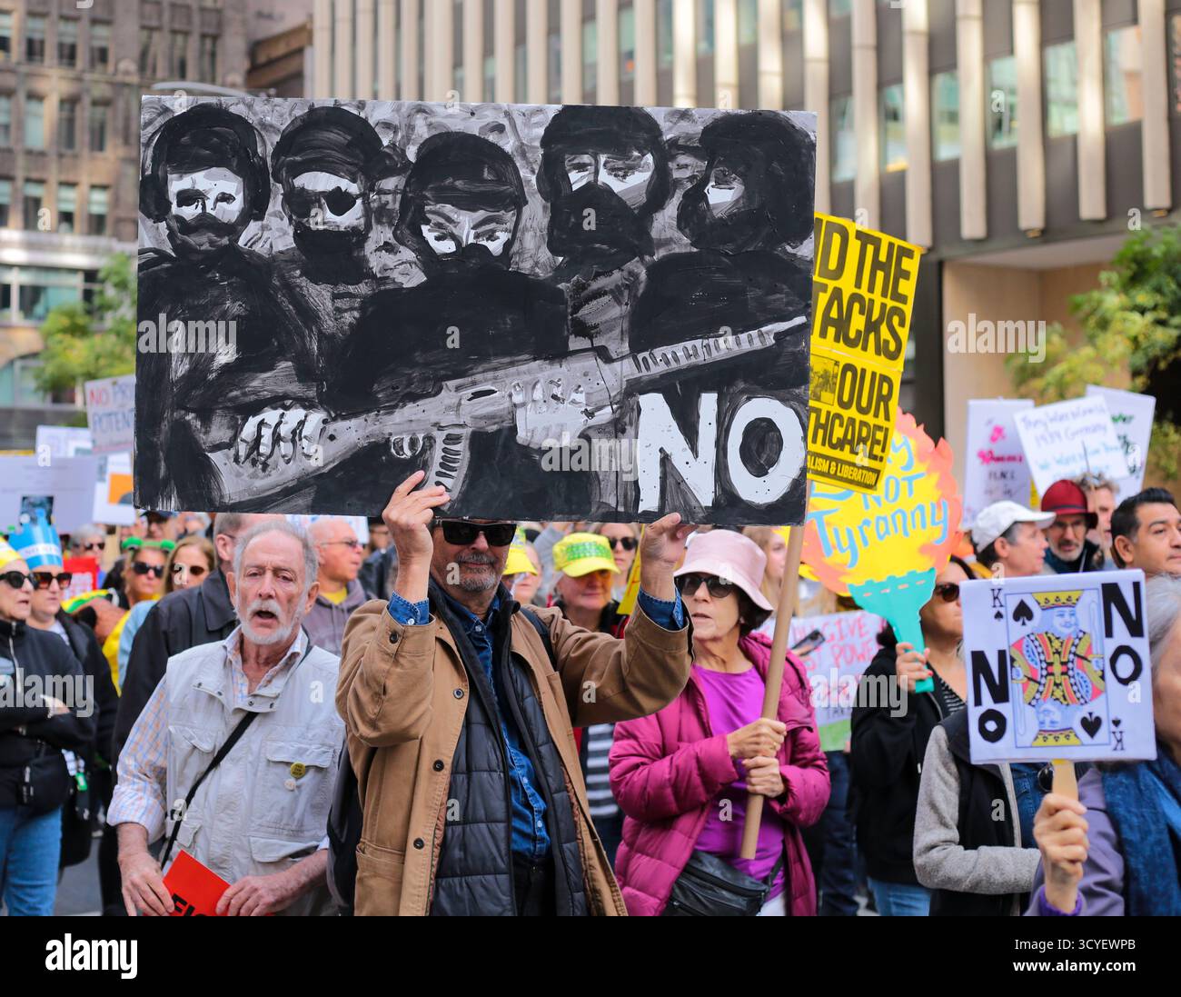 No Kings Protest in Times Square, New York City. Marching against ...