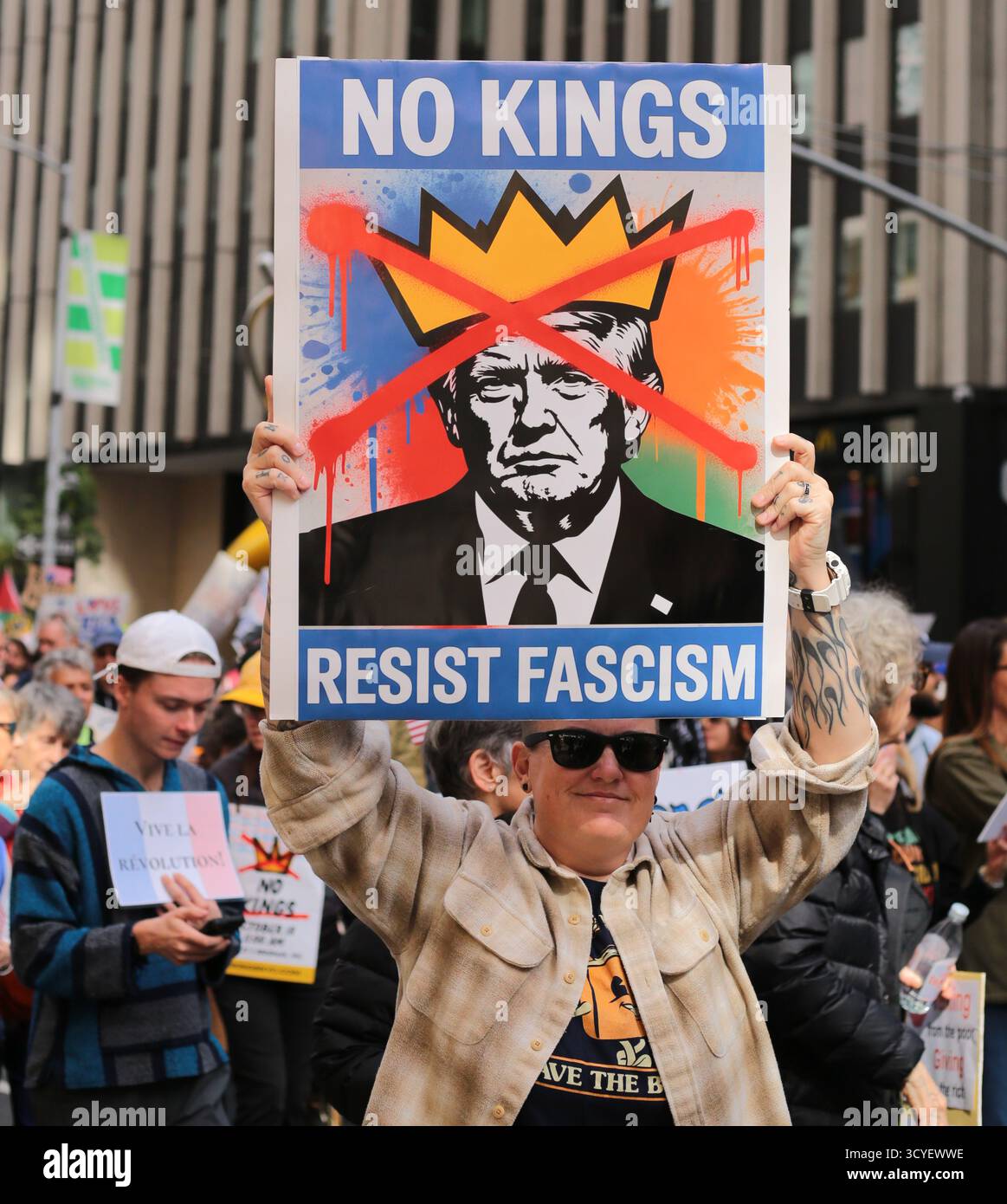 No Kings Protest in Times Square, New York City. Marching against ...